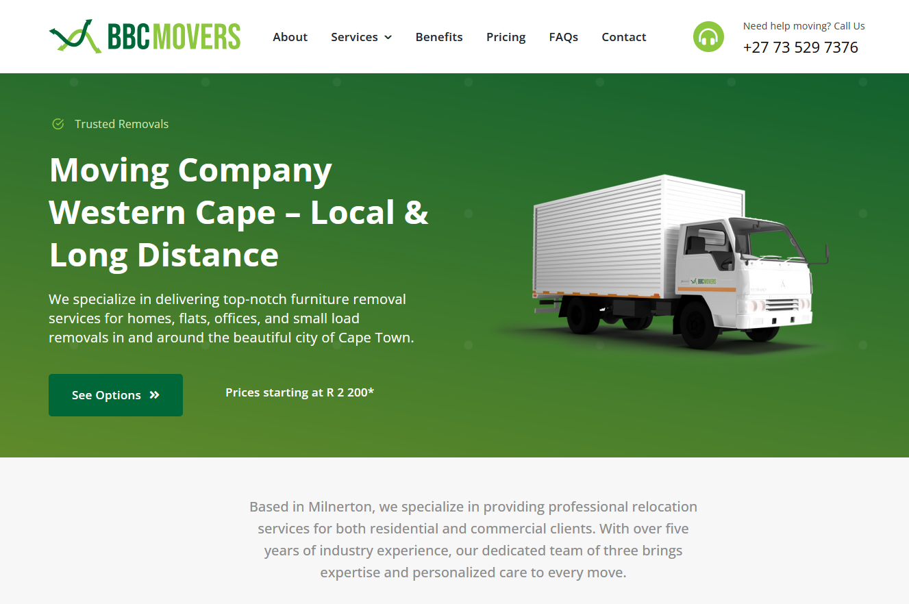BBC Movers | Furniture Removal | Moving Company in Cape Town